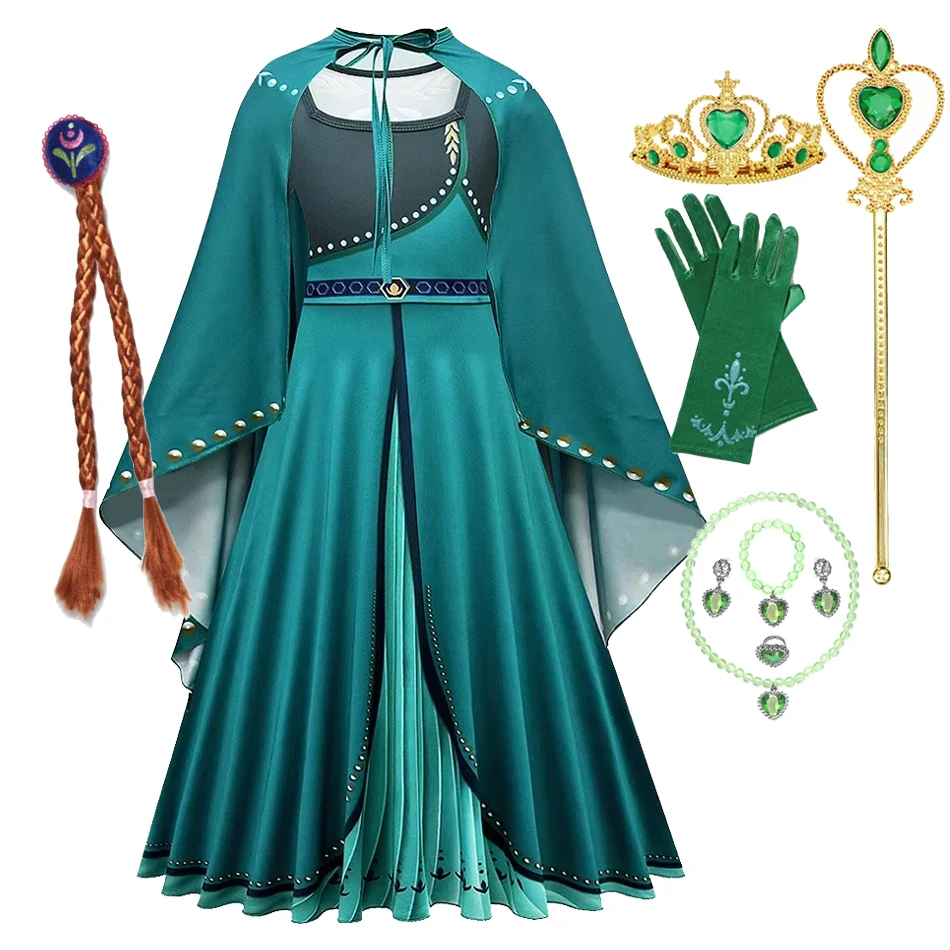 New 2025 Anna Girls Princess Fancy Dress Up Clothes Children Birthday ...