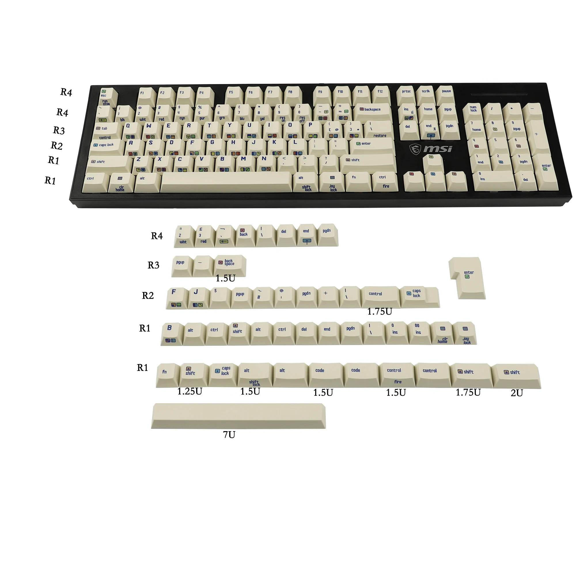 153-Key-C64-Commodore-64-Dye-Sub-Keycaps-PBT-ISO-Cherry-Profile-Key ...