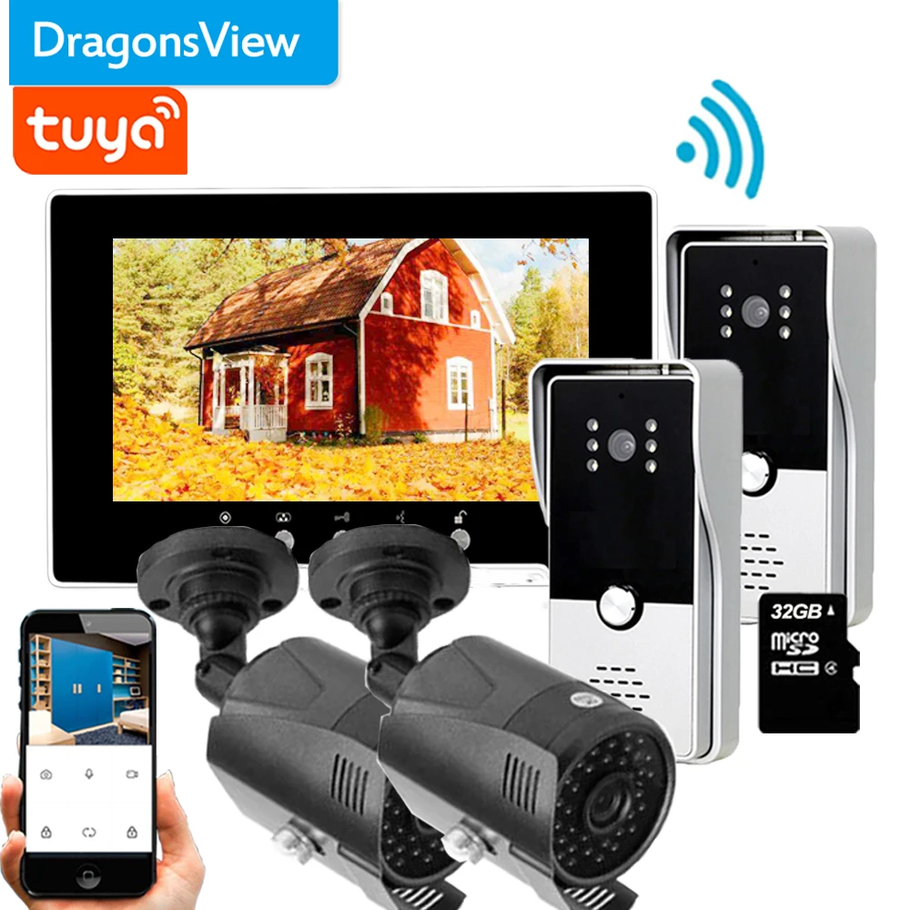 Dragonsview-videoportero-inteligente-Tuya-1080p-con-Wifi-c-mara-de ...