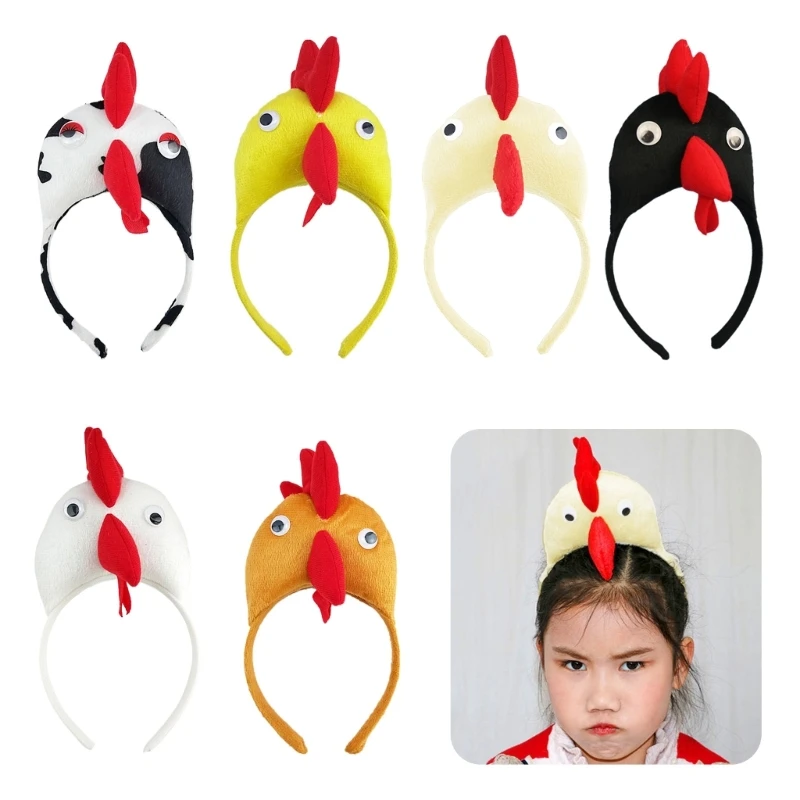 Adult-Kids-Fuuny-Chicken-Rooster-Headband-Lovely-Cartoon-Animal-Hair ...