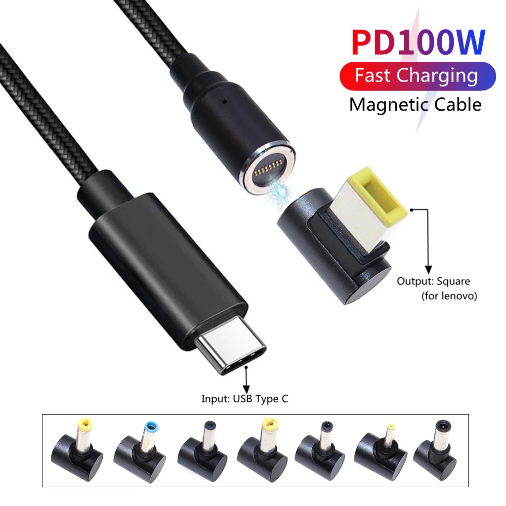 100W-Magnetic-Cable-USB-Type-C-to-DC-Power-Cable-For-Lenovo-ThinkPad ...
