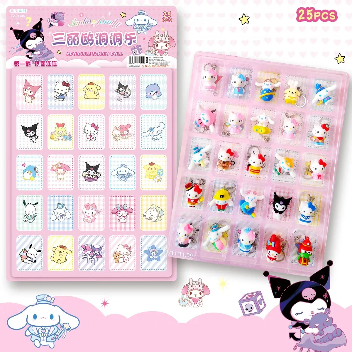 25Pcs-Set-Kawaii-Sanrio-Anime-Figures-Hello-Kitty-Cinnamoroll-Kuromi ...