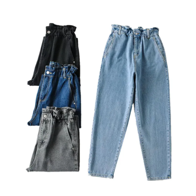 BM & MD & ZA pantalones pitillo Retro informales para mujer, holgados de Vaqueros cintura alta ...