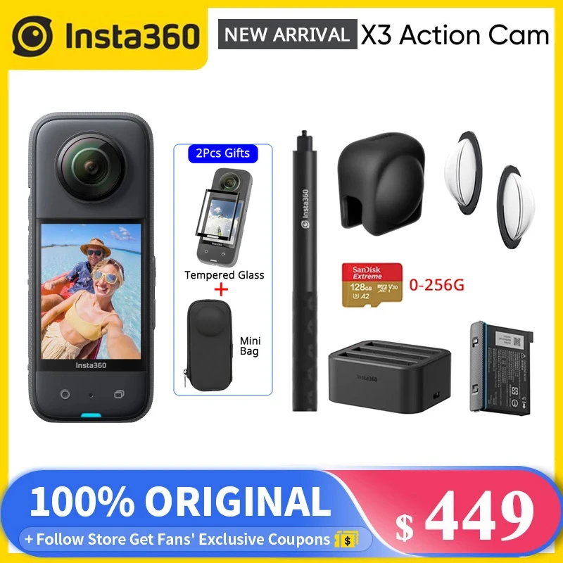 Insta360 X3 360 Sport Action Camera One X3 5.7k Video10m Waterproof ...