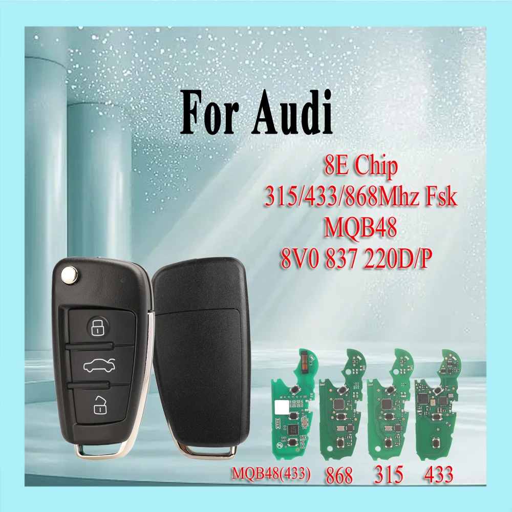 jingyuqin 3Buttons Folding Remote Car Key For Audi A6L 315/433/868Mhz ...