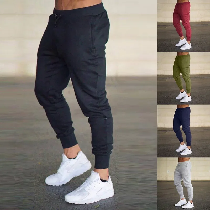 Men-s-Bodybuilding-Jogging-Pants-Slim-Sweatpants-Cotton-Trackpants-Fit ...