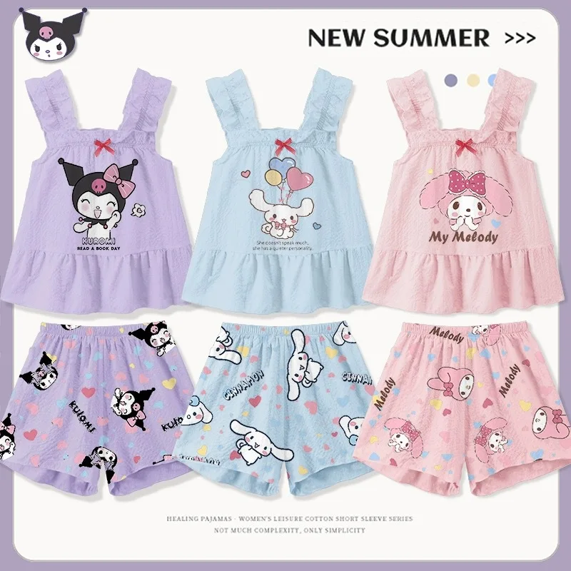 Miniso-Summer-Children-Pajama-Vest-2Pcs-Child-Loungewear-Sets-Girl ...