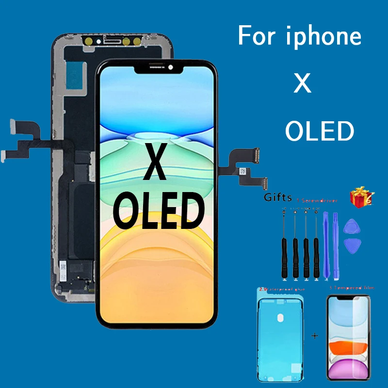 OLED For iphone X XR XS 11 LCD Display Screen Replacemeent With 3D ...