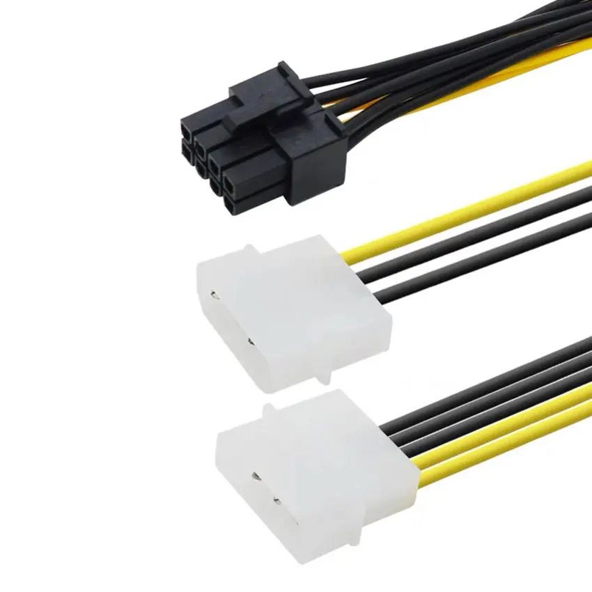 18cm 8Pin To Dual 4Pin Video Card Power Cord Y Shape 8 Pin PCI Express ...