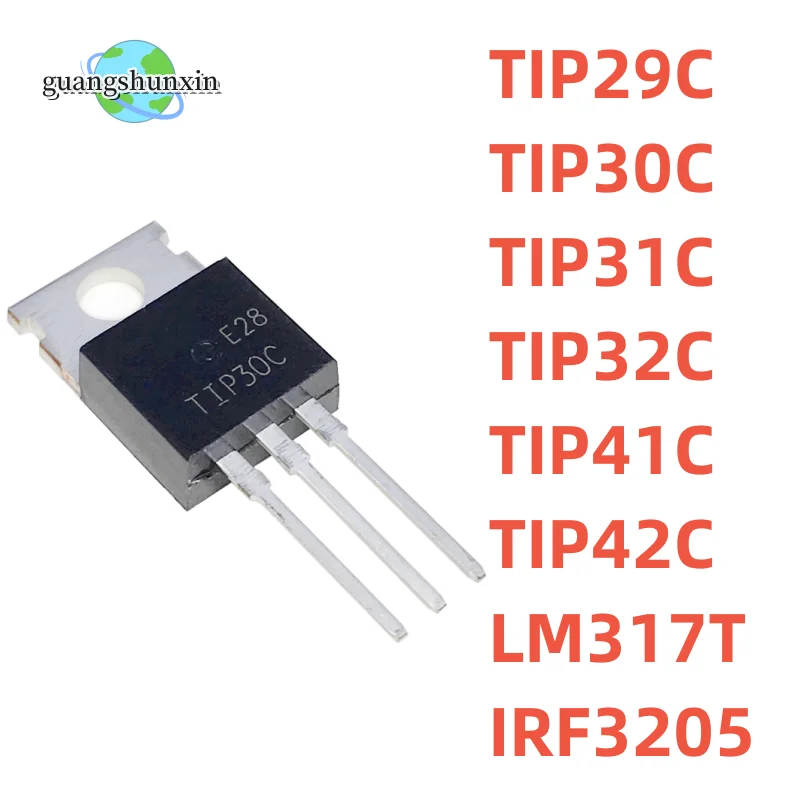 10pcs Tip29c Tip30c Tip31c Tip32c Tip41c Tip42c Lm317t Irf3205 Transistor To 220 To220 Tip31