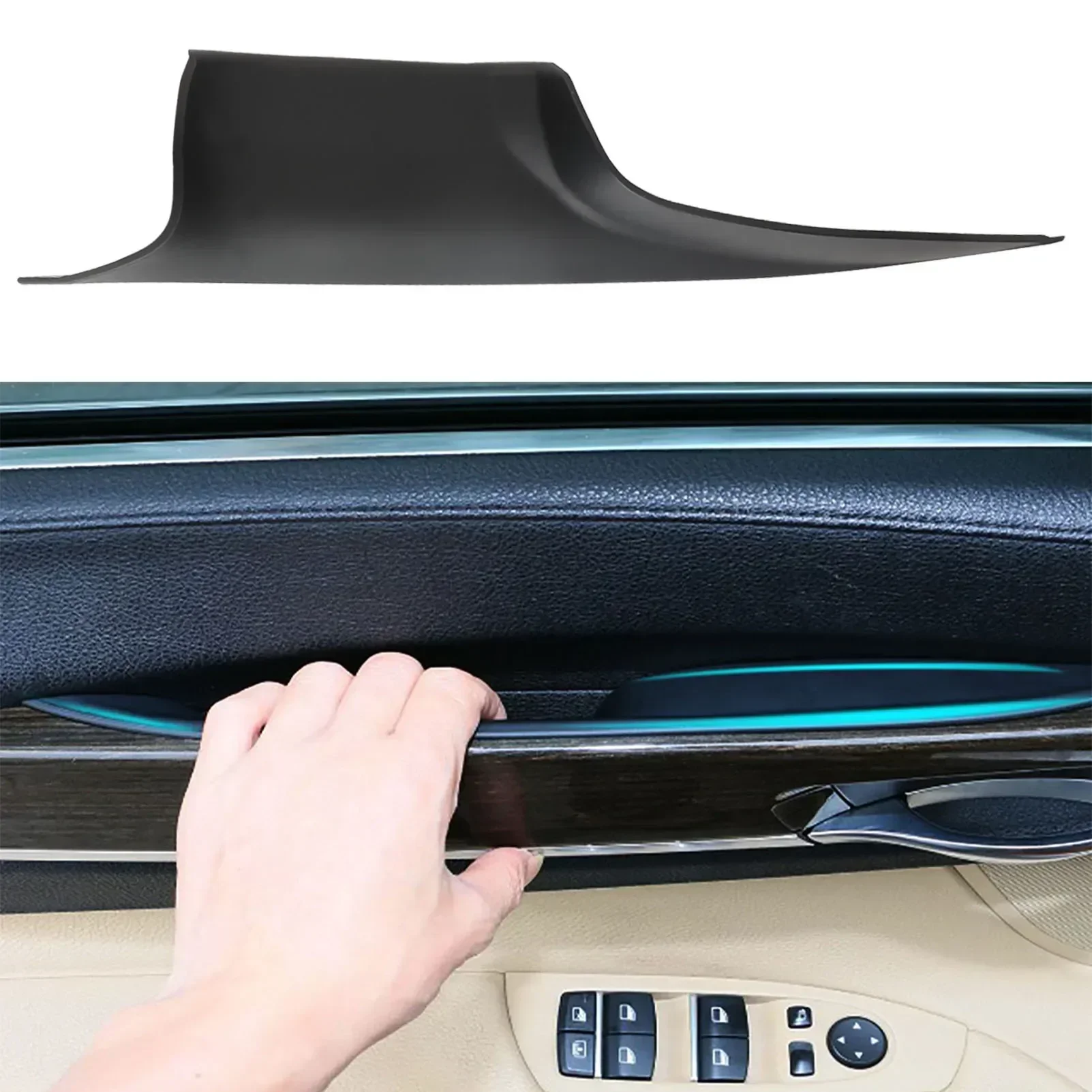 4-PCS-Left-Right-Side-Door-Interior-Handle-Pull-Carrier-Cover-FOR-BMW-7 ...