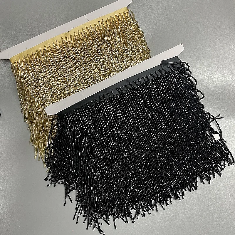 1Yard-Gold-Black-Red-Fringe-Beaded-Tassel-Trim-Lace-10CM-Tube-Beads ...