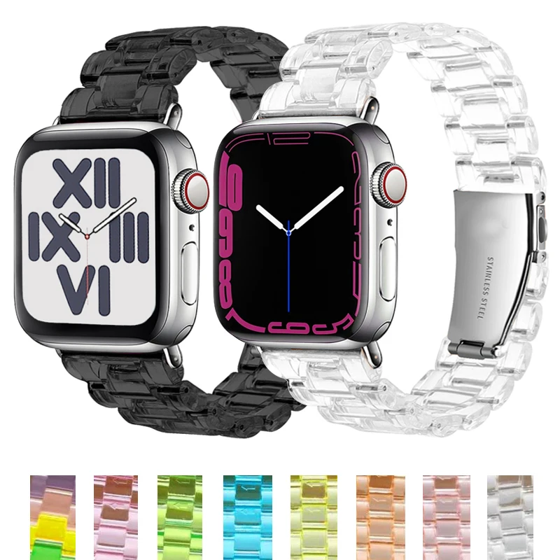 Resin Watchband Apple Watch | Resin Strap Apple Watch 40mm - Watch ...