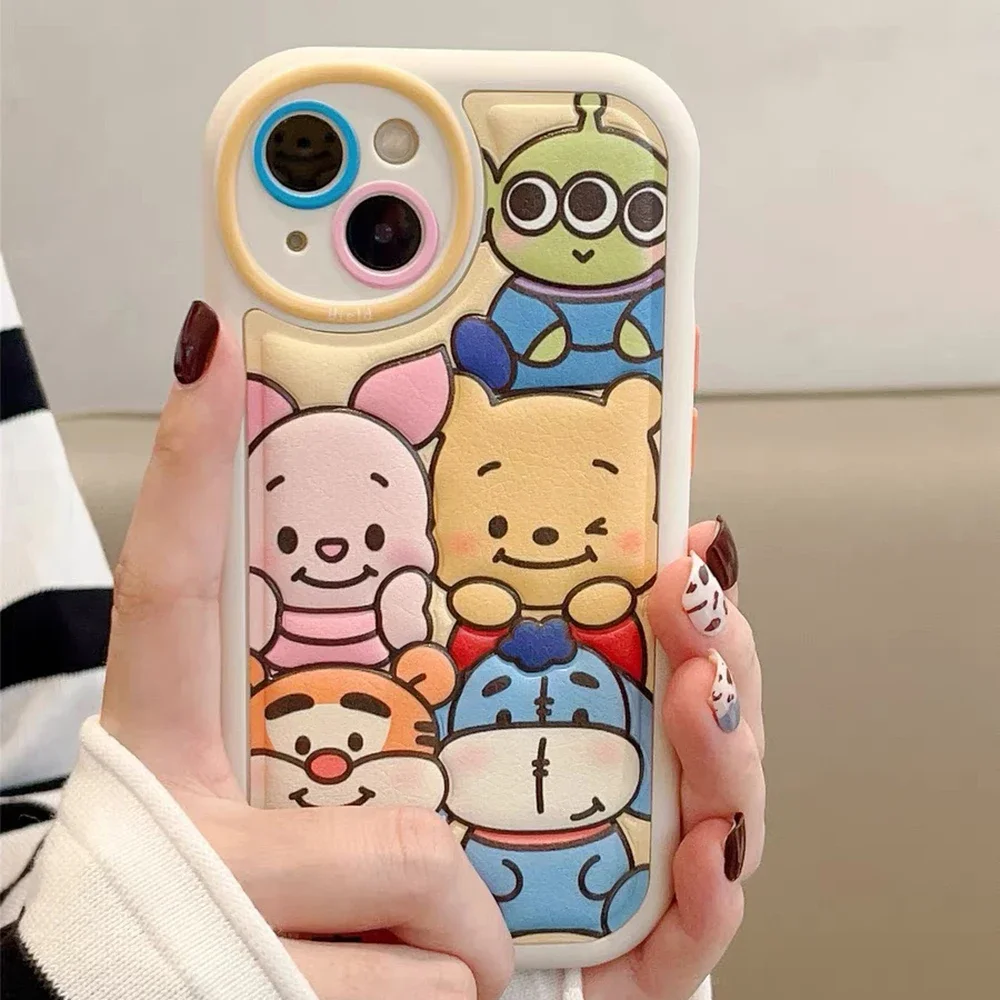 Funda-de-tel-fono-de-cuero-de-lujo-con-dibujos-animados-Winnie-The-Pooh ...