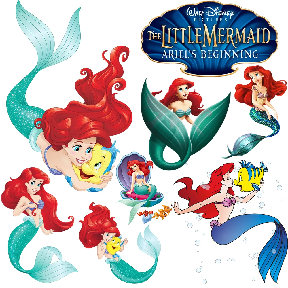 Disney-Little-Mermaid-Iron-on-Patchs-Patches-for-Clothing-Thermal ...