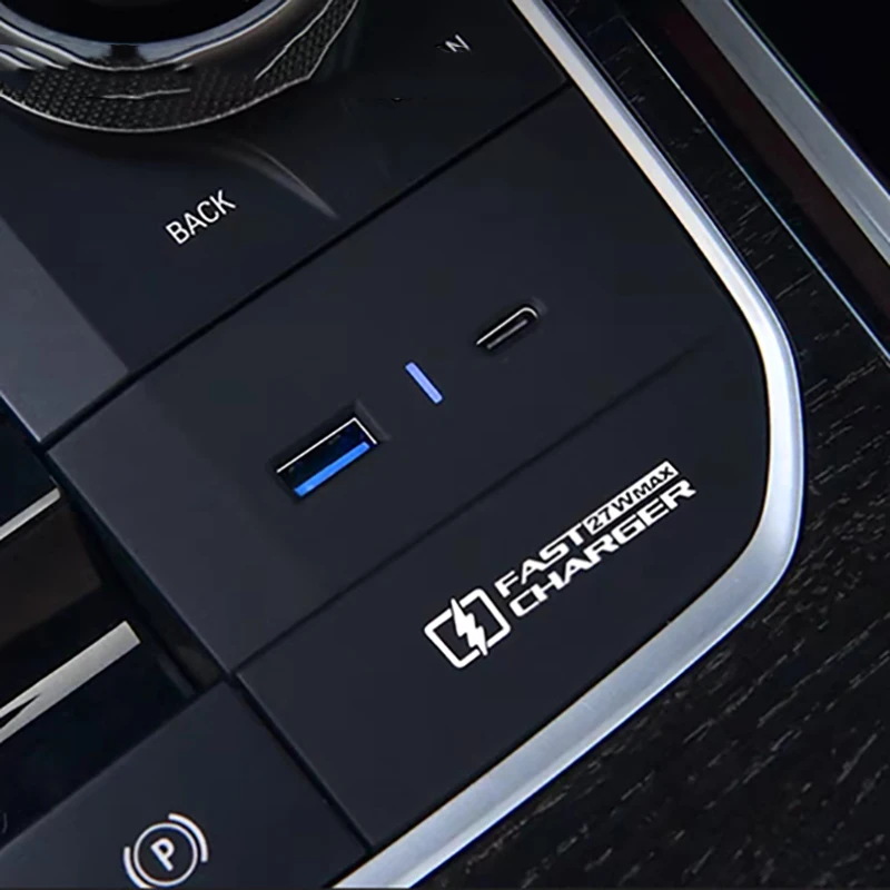 27W-Car-USB-fast-charger-shift-lever-panel-usb-charging-trim-charigng ...