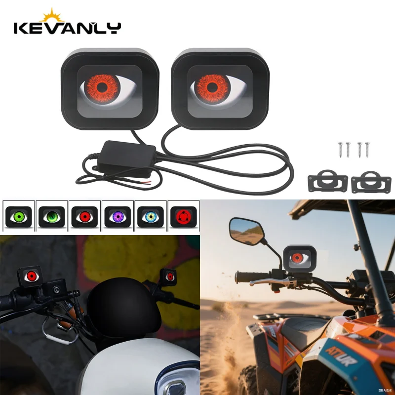 6 Modes Dynamic Devil Eye Lights Motorcycle Eagle Eye Light 12-36V LED ...
