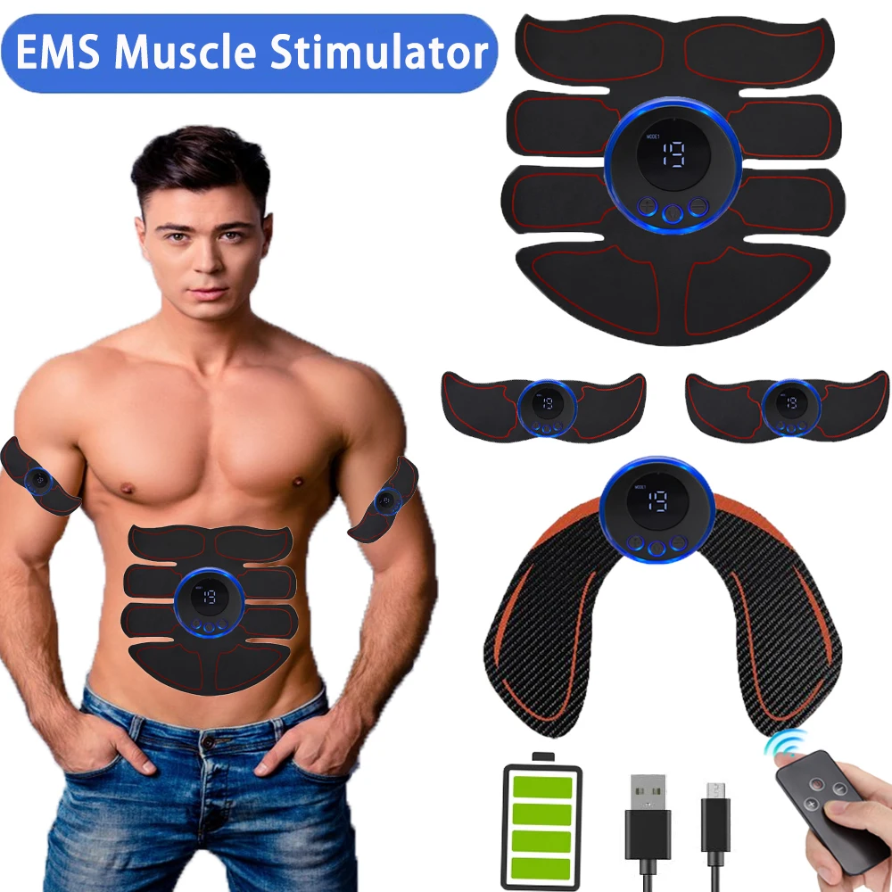 Electric EMS Muscle Stimulator Wireless Buttocks Hip Trainer Abdominal ...