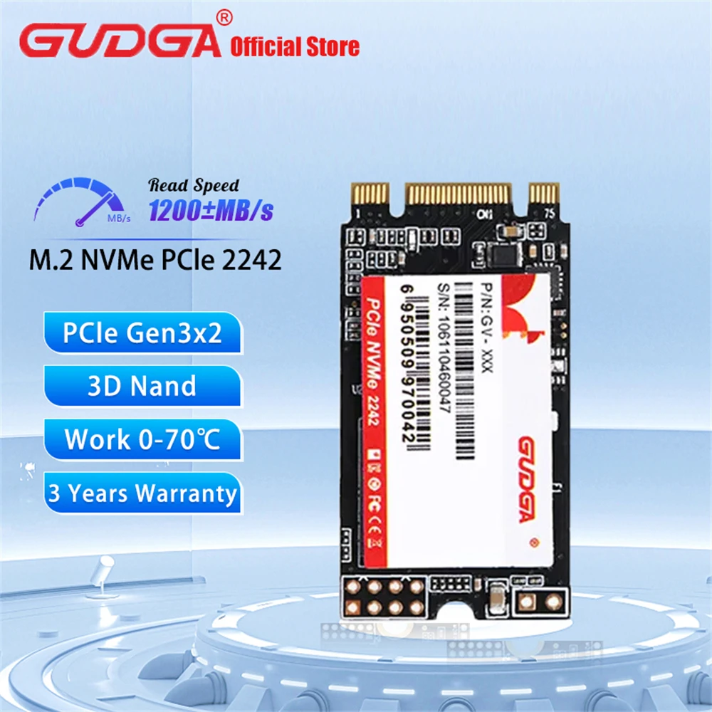 GUDGA NVMe SSD M2 512GB 1TB PCIe 3.0x2 M.2 NVMe 2242 For Laptop Desktop Notebook Computer ...