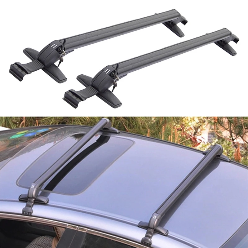 Universal-Vehicle-Car-Telhado-Montagem-Rack-Rail-Bar-Preto-Alum-nio ...