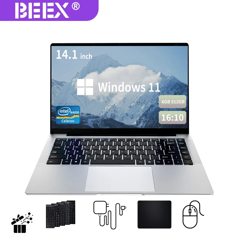 BEEX-Windows-11-Laptop-Celeron-N4000-Portable-Netbook-14-1-Display-6GB ...
