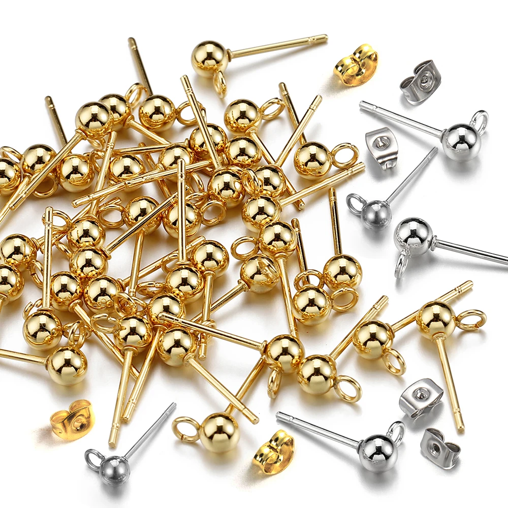 100Pcs-20Pcs-Rvs-Ronde-Bal-Oor-Post-Studs-Oor-Backs-Open-Ringen-Goud ...