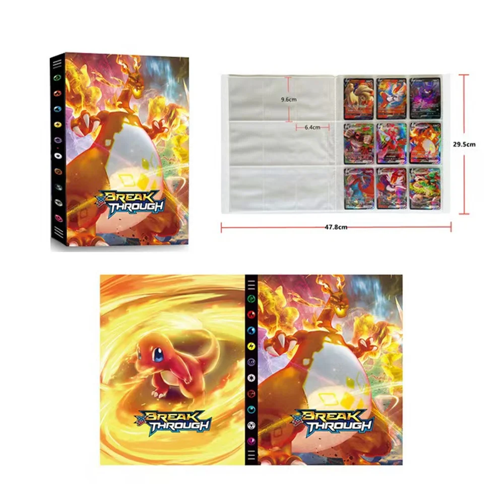 Cartoon Album 240/432Pcs Card Book Protector Charizard Map Letters ...