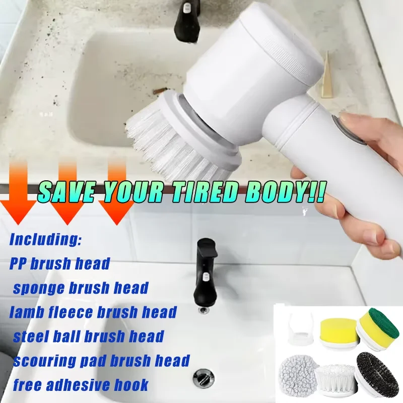 Rechargeable-rotating-floor-scrubber-waterproof-electric-cleaning-brush ...