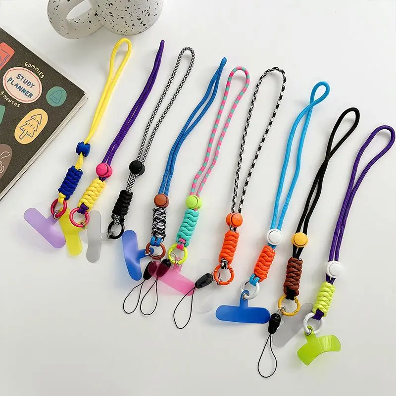 Short-Wrist-Woven-Phone-Lanyard-Hand-Strap-Colorful-Pendant-Mobile ...