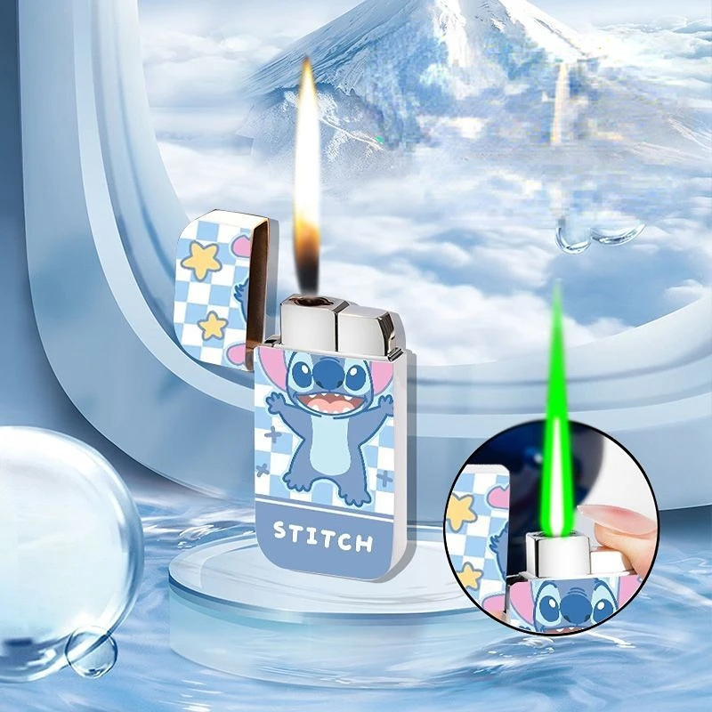 Disney-Cute-Stitch-Double-Flame-Switching-Isqueiro-Windproof-Criativo ...