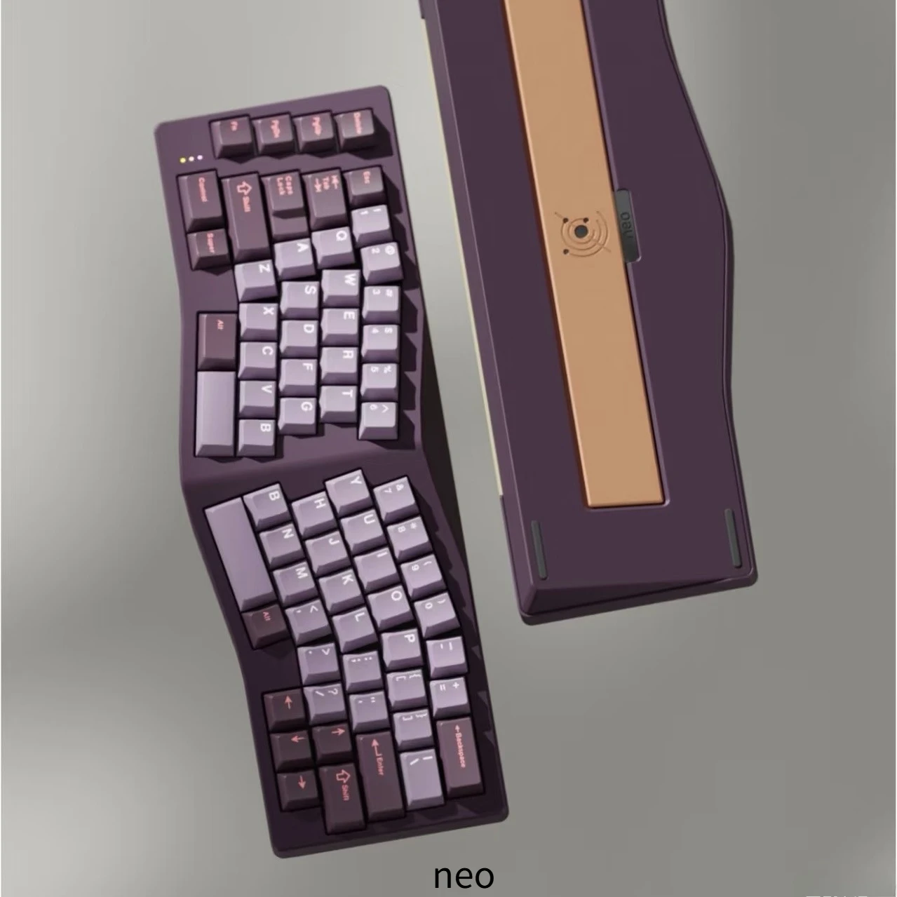 NEO Ergo Alice 기계식 키보드 알루미늄 무선 트라이 모드 가스켓 핫 스왑 맞춤형 60% 할당 인체 공학적 사무용 ...