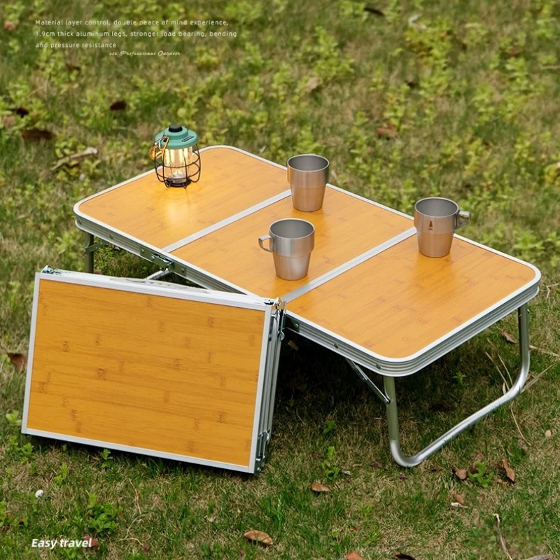 Outdoor-Folding-Table-Barbecue-Bamboo-Board-Table-Camping-Portable ...