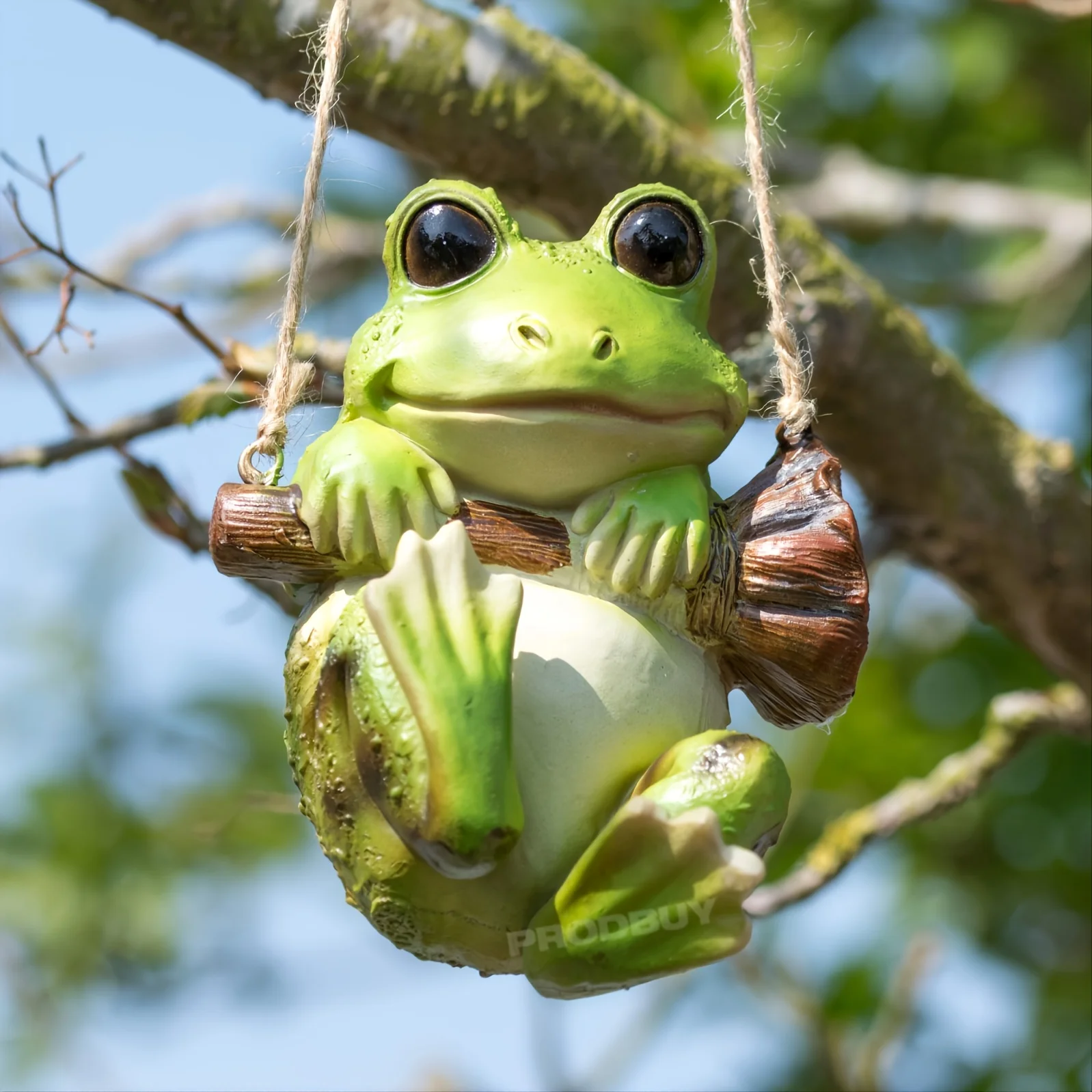 1pc Swinging Resin Frog Craft Garden Animal Statue Ornament Garden ...