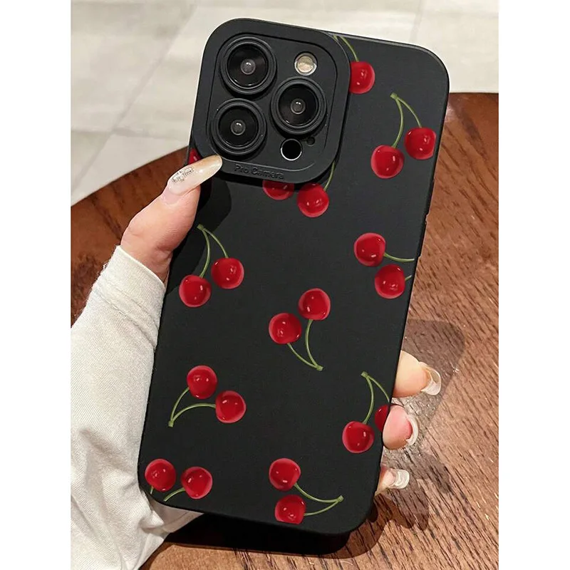 Cherry graphic phone case for iPhone 15 14 13 12 11 x XR Xs SE2 SE 8 7 ...