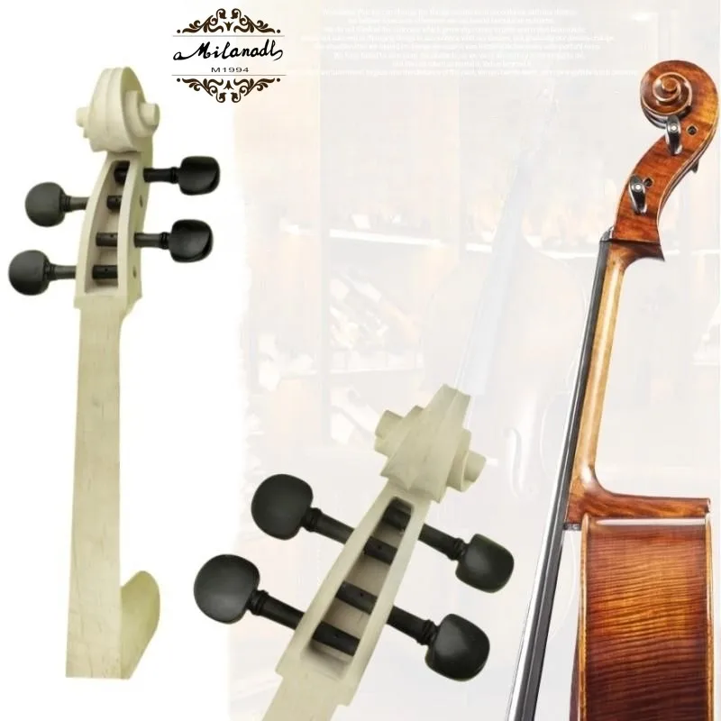 4-4-DIY-Unfinished-Maple-wood-Cello-head-Neck-Polished-ebony ...