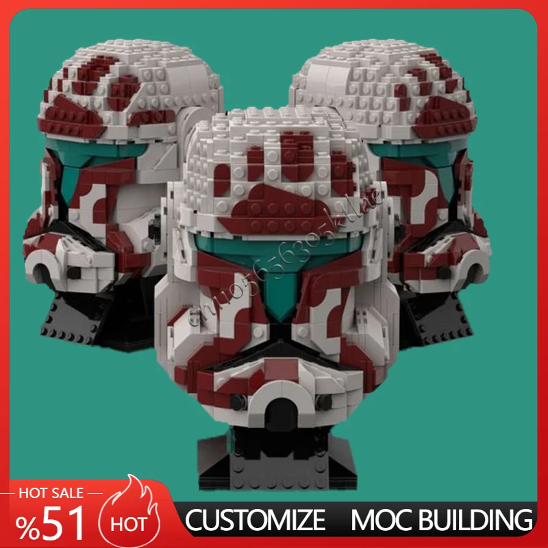 863PCS Star Plan MOC Helmet Clone Commando Sev Model DIY Custom Puzzle ...