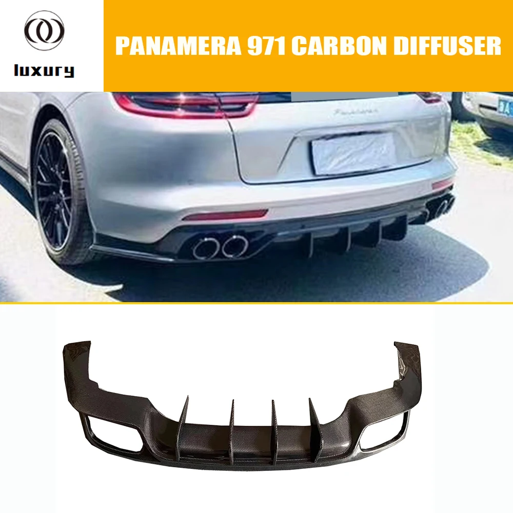 Real-Carbon-Fiber-Rear-Bumper-Diffuser-Splitter-for-Porsche-Panamera ...