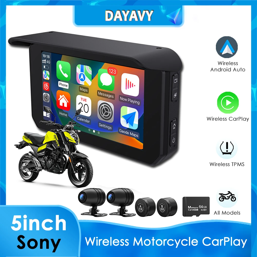 5-Inch-Motorcycle-DVR-Recorder-Sony-GPS-Navigation-Wireless-Apple ...