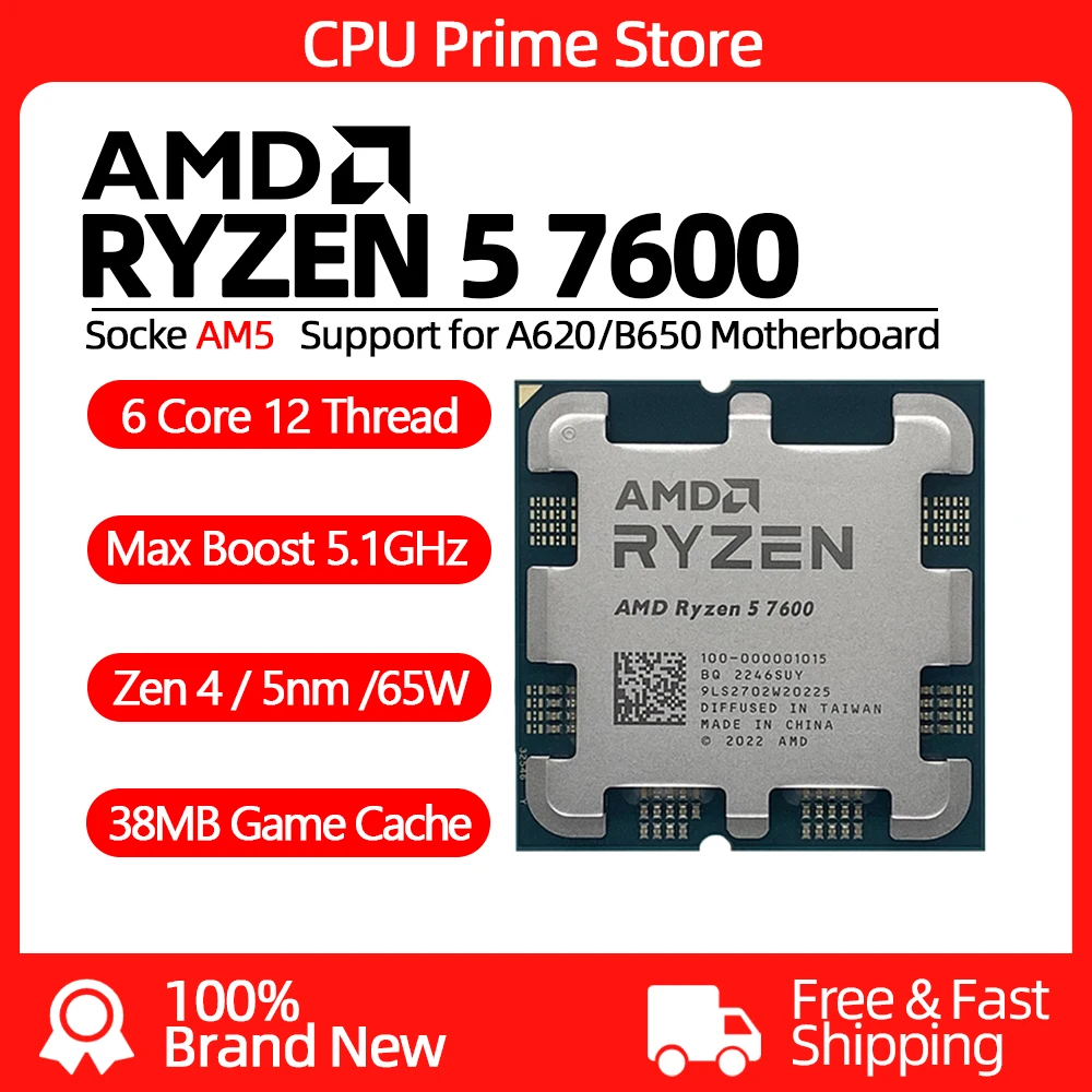 AMD-RYZEN-5-7600-100-Brand-New-CPU-Gaming-Processor-AMD-R5-7600-6-Core ...