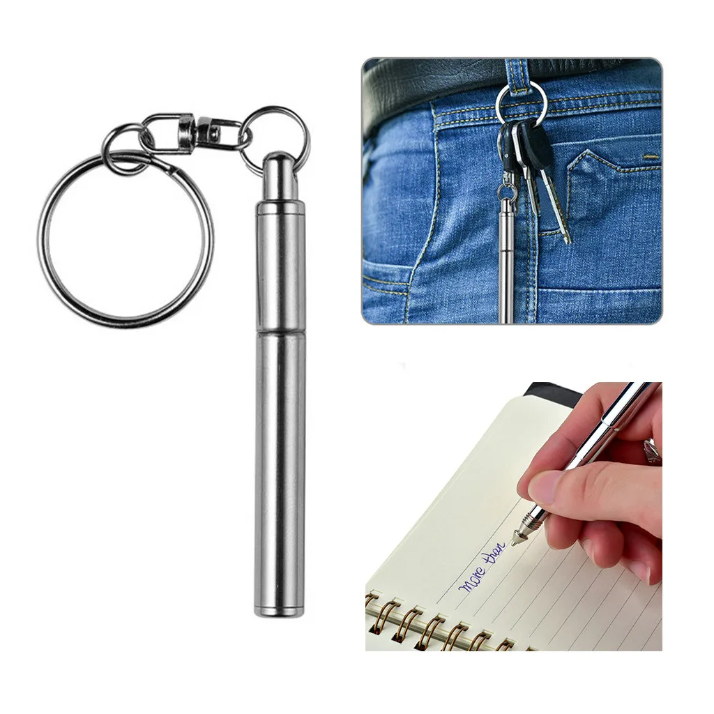 Portable Telescoping Tool Mini Pen Metal Keyring Pendant Creative ...