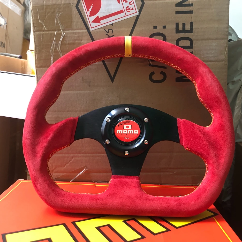 Flat-Racing-Camur-a-Volante-de-couro-Rally-Car-Drift-JDM-MOMO-Volante ...