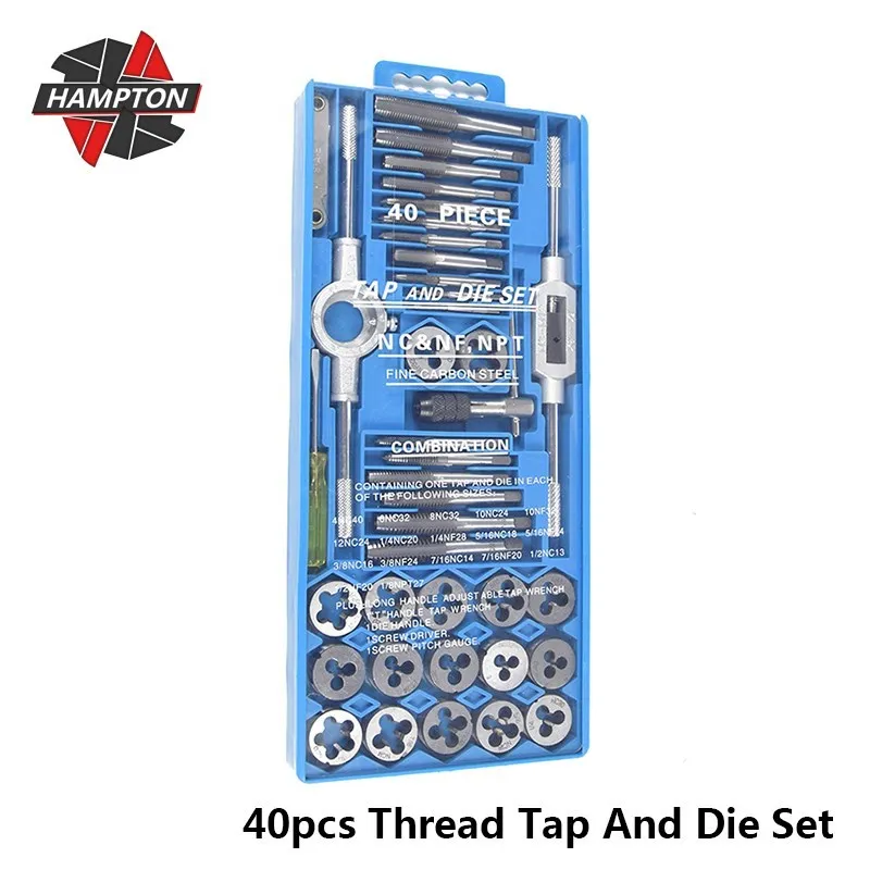 Hampton 40pcs Alloy Steel Imperial Thread Tap And Die Set For Metal ...