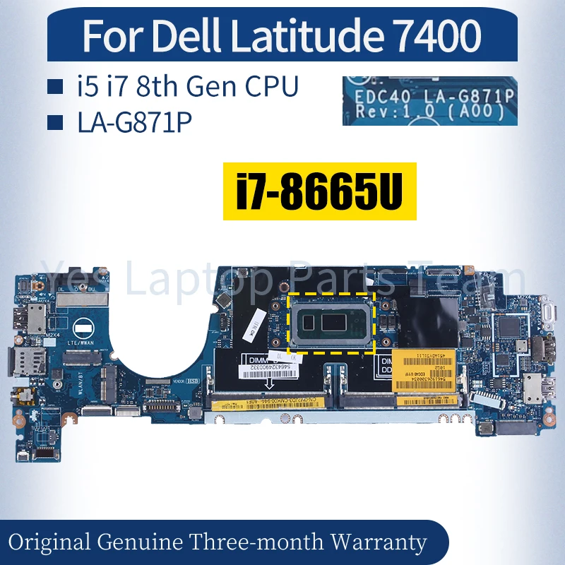LA-G871P-For-Dell-Latitude-7400-Laptop-Mainboard-0FHPJ8-0WRHWP-0M2JD3 ...
