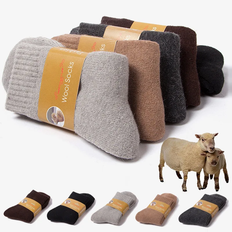 Men Winter Merino Woolen Socks Super Thick Towel Thermal Warm Sport ...