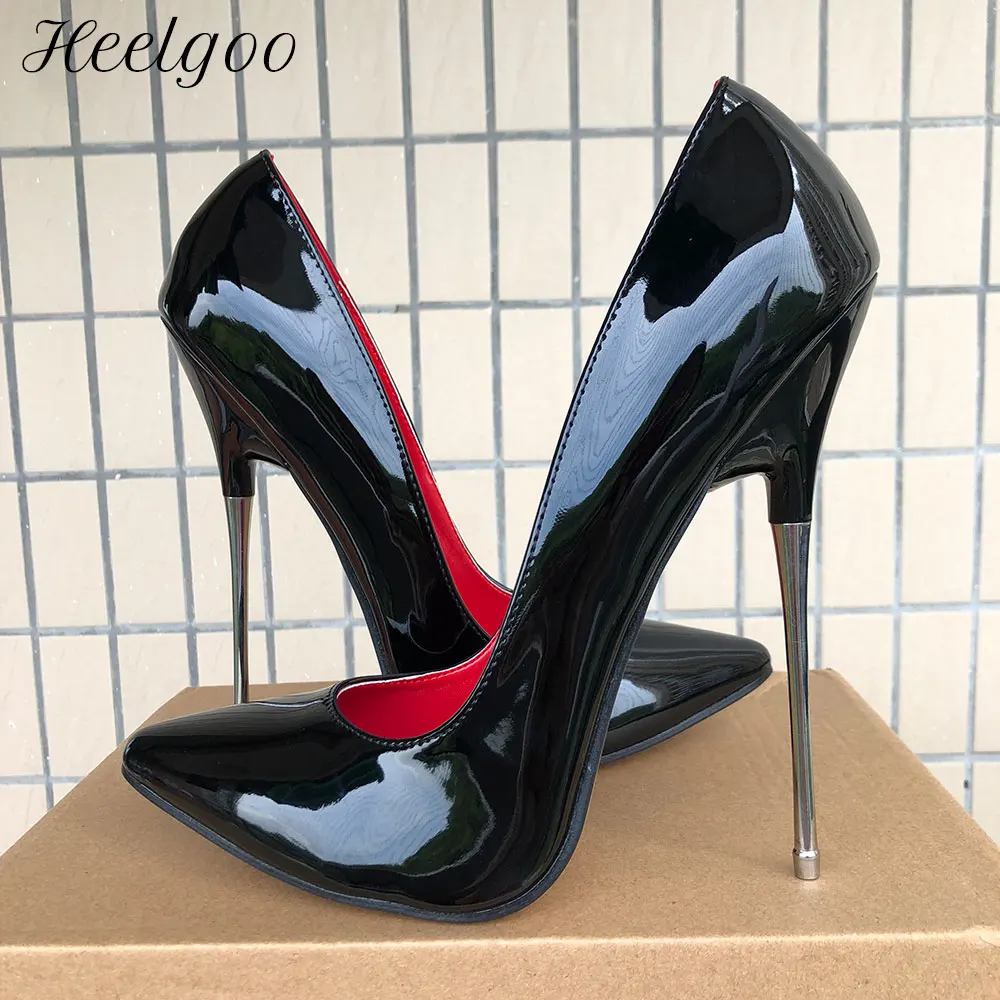 Shiny Black High Heels Shoes