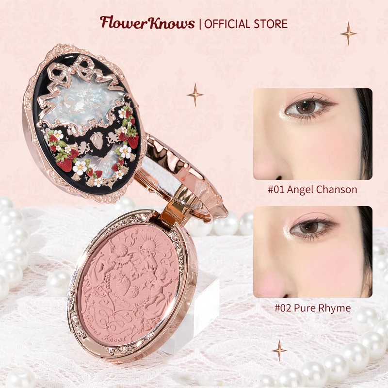 Flower Knows Strawberry Rococo Series Embossed Blush 5g| | - AliExpress