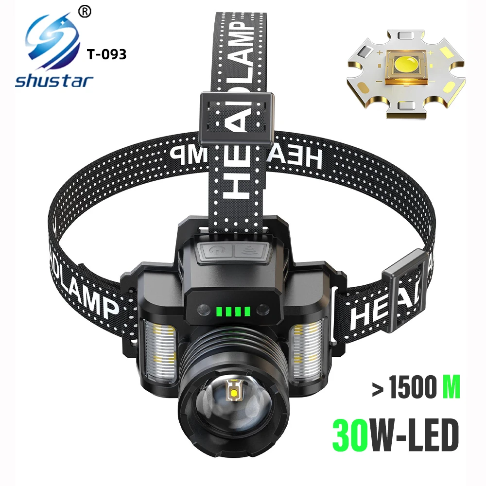 Rechargeable-High-power-Fishing-LED-Headlamp-Headlight-with-30W-Lamp ...