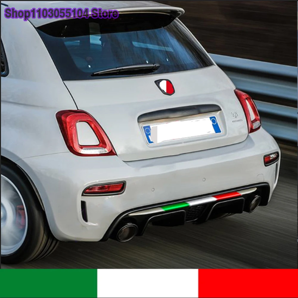 Italian-Flag-Color-Vinyl-Car-Rear-Bumper-Sticker-For-Fiat-500-Abarth ...
