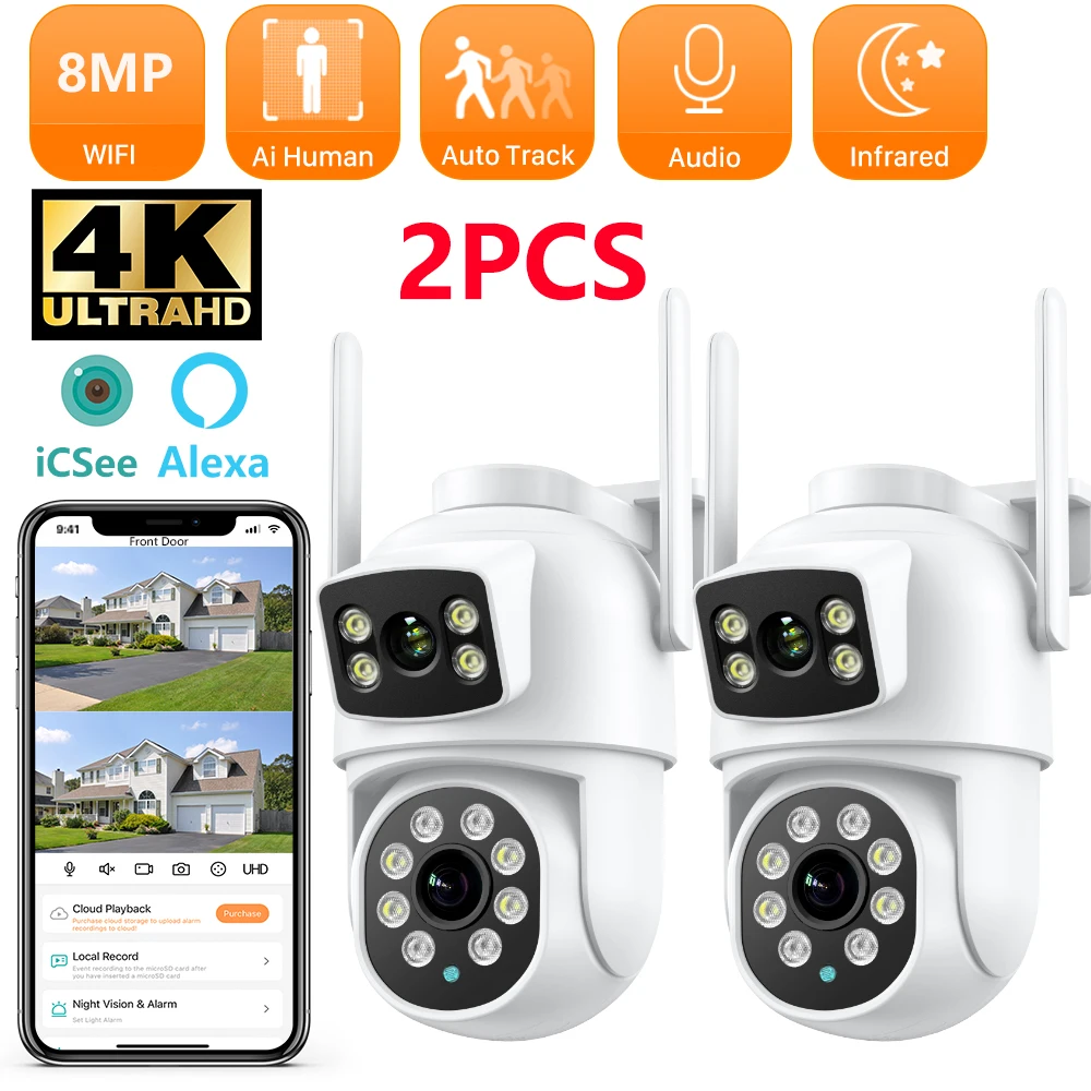 External-Wifi-PTZ-Camera-Dual-Lens-4K-8MP-HD-Outdoor-IP-Camera-Auto ...
