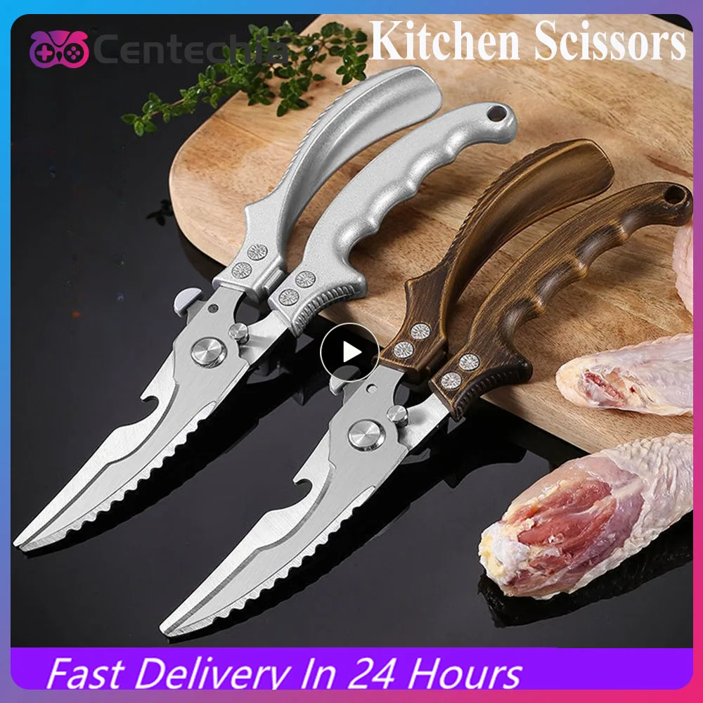 Kitchen-Scissors-Multifunctional-Stainless-Steel-Food-Scissors-Chicken ...